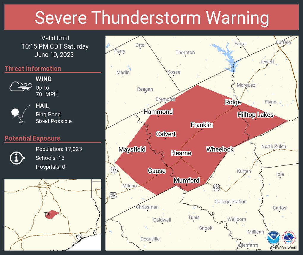 Nws Fort Worth On Twitter Severe Thunderstorm Warning Including