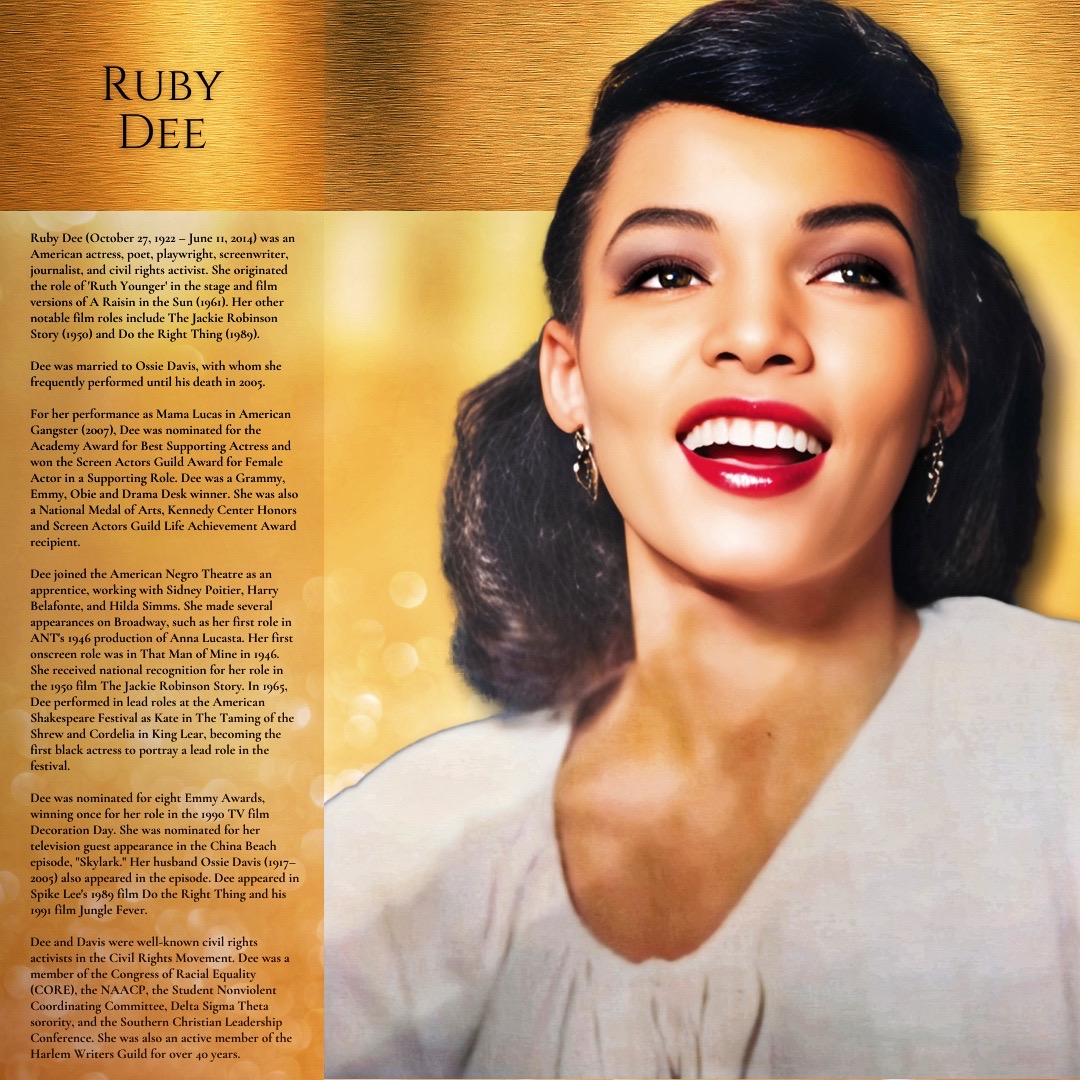 Black Kudos on Twitter: "Remembering Ruby Dee. https://wikiwand.com/en/Ruby_Dee"
