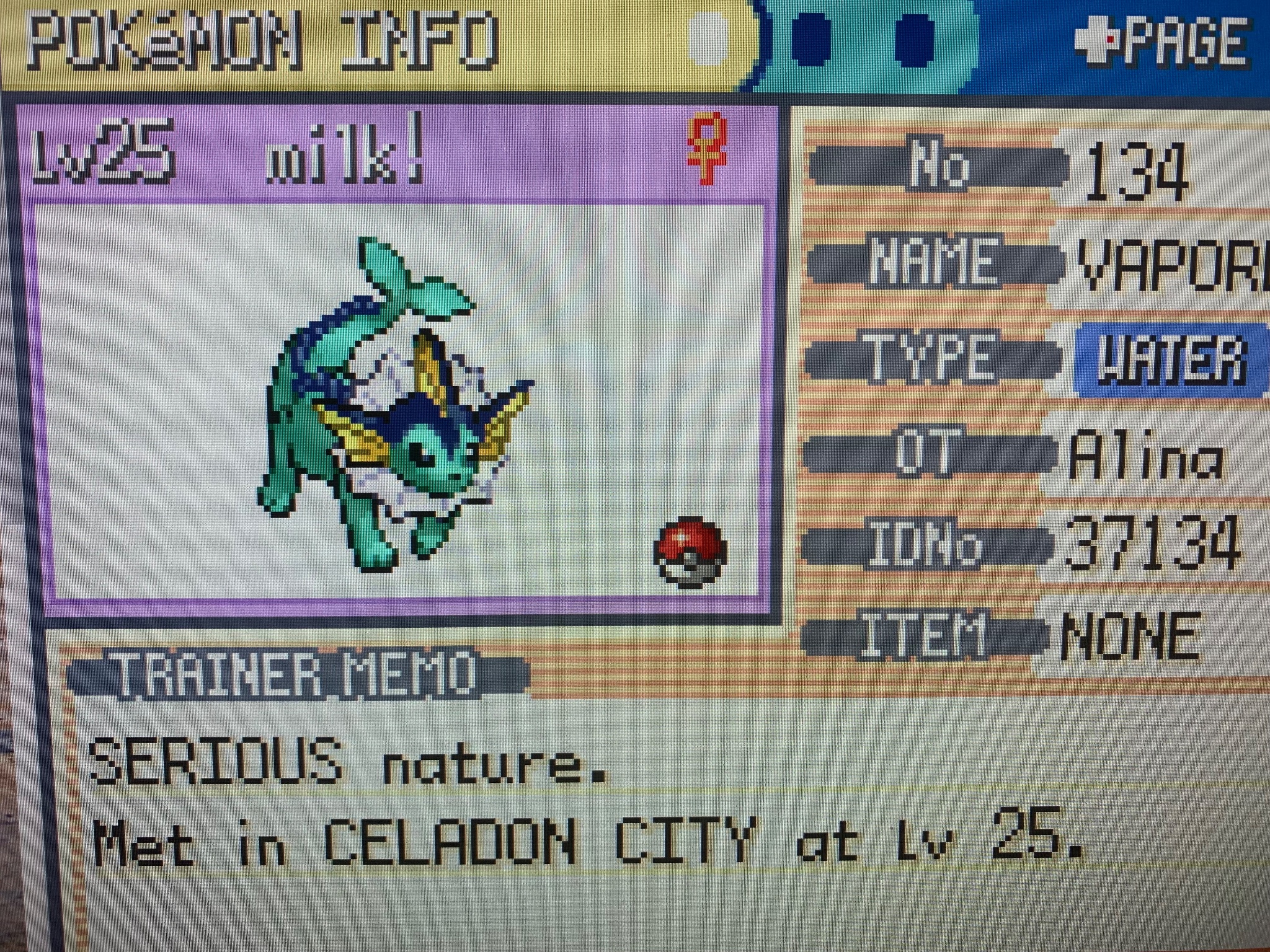 Shiny Vaporeon Sprite