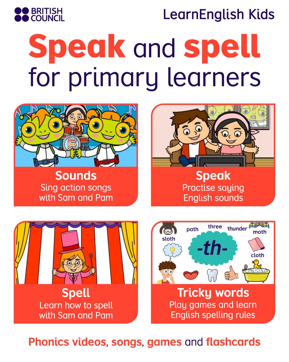 LearnEnglish on Twitter: "😻Get your little ones to learn how to say and spell English words with ...