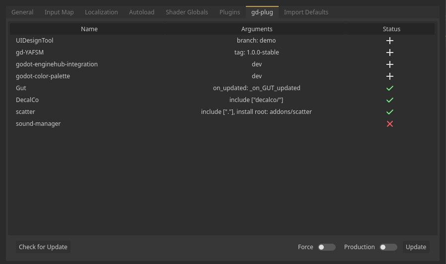 Tan Jian Ping on Twitter: "Plugin manager in #GodotEngine's editor gd-plug is a plugin manager ...