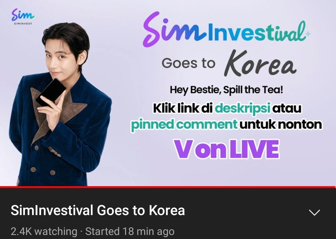 ritz on Twitter: "join the v x siminvest live streaming 🫶🏻 🖇 : https://t.co/wUuWJqHl19 TAEHYUNG ...