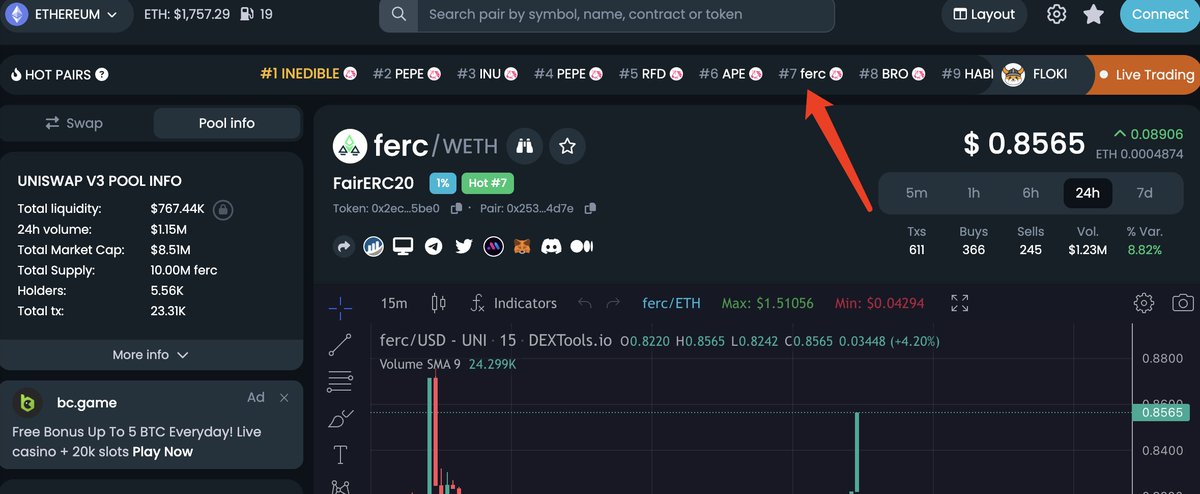 FERC20 Global Community on Twitter: "Congrats！$FERC is the top 7 hot coin on @DEXToolsApp today ...