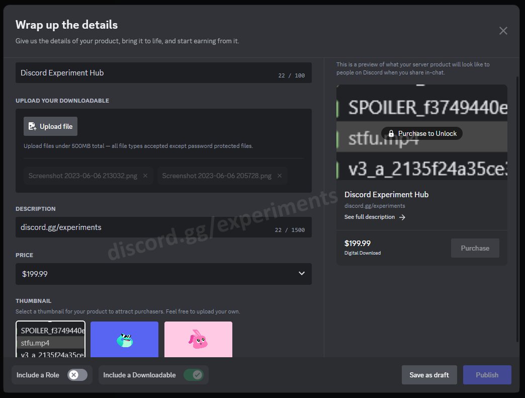 Discord Experiment Hub on Twitter: "Discord has improved the product creation modal! - The title ...