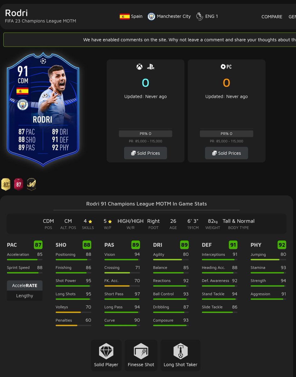 Nickycai on Twitter: "UCL MOTM Rodri SBC live Thought?"