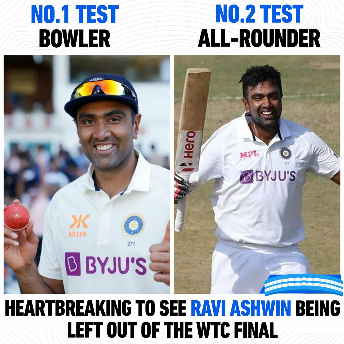 No win without Ashwin! No win without Ashwin! Next time the management will be dropped him for ...