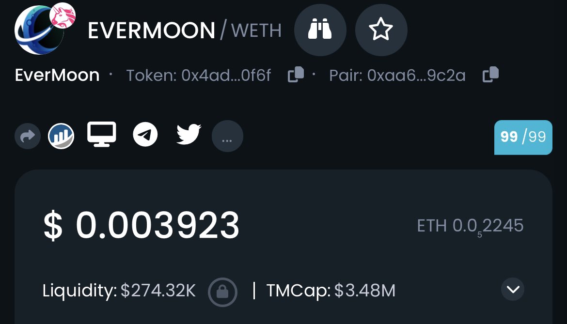 jbg 🌙🌒 on Twitter: "Love waking up to #EVERMOON coin price continually rising even while market ...