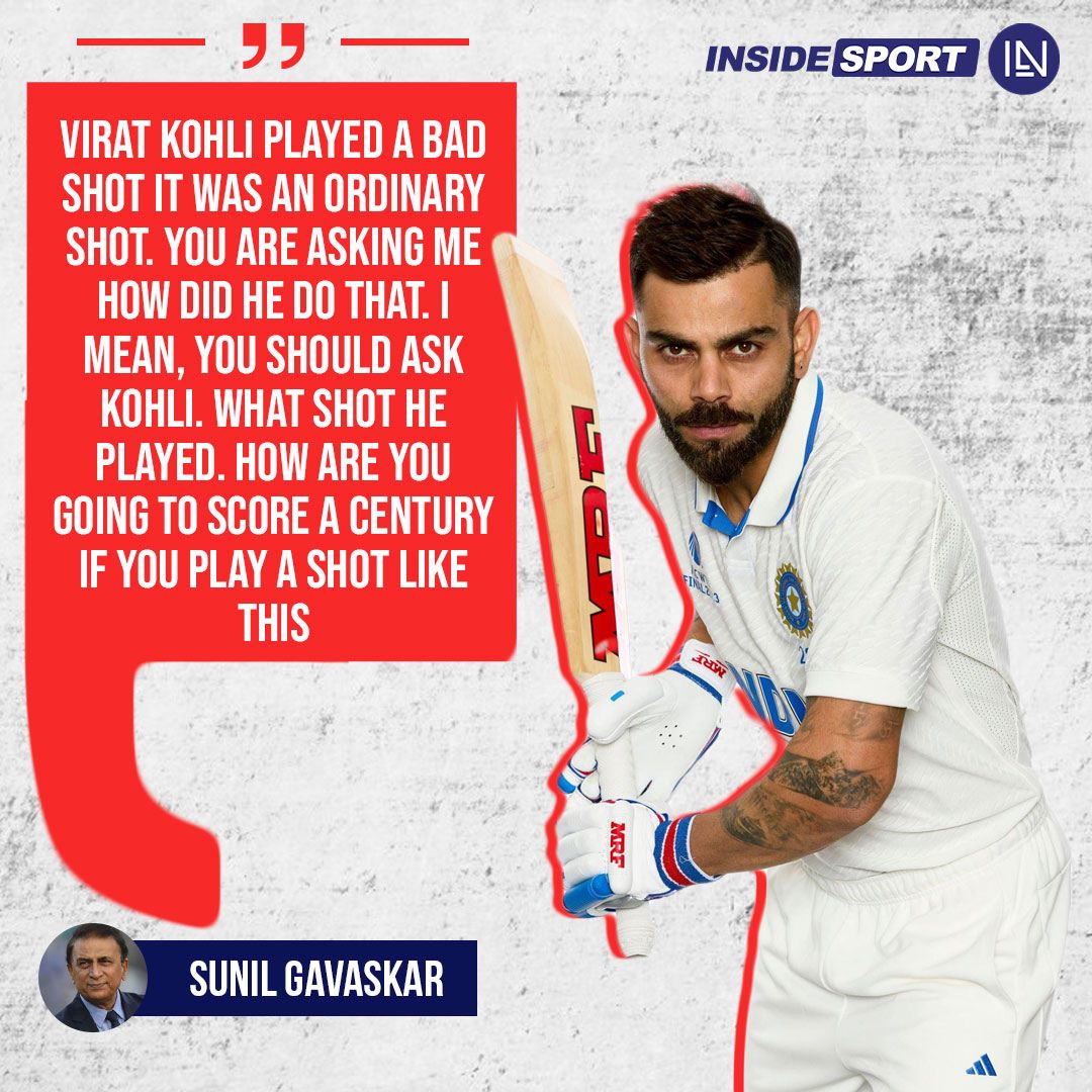 InsideSport on Twitter: "Sunil Gavaskar criticises Virat Kohli for his shot selection 😤 # ...