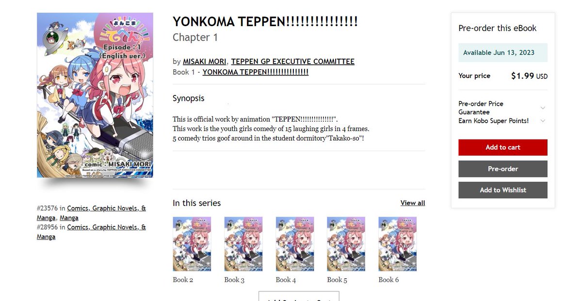 TheOASG on Twitter: "Bushiroad Creative is releasing Misaki Mori's Yonkoma Teppen ...