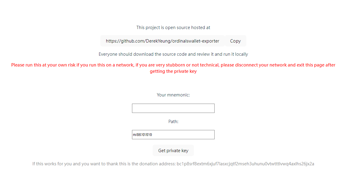 Yan Practice ⭕散修🧙🏻‍♀️ on Twitter: "之前OrdinalsWallet 因為衍伸路徑問題無法獲取正確地址，Ordswap特地做了一個推導地址私鑰的程式，但有 ...