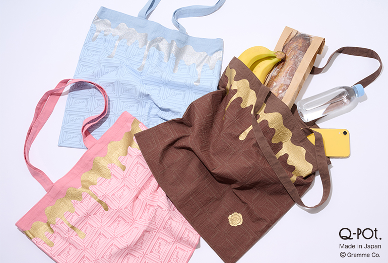 Q-pot.Japan Official on Twitter: "【NEWS📝】 @Qpot_SHOP で先行発売中の チョコレートがとろ～りメルトする 新作「ワッシャー トートバッグ ...