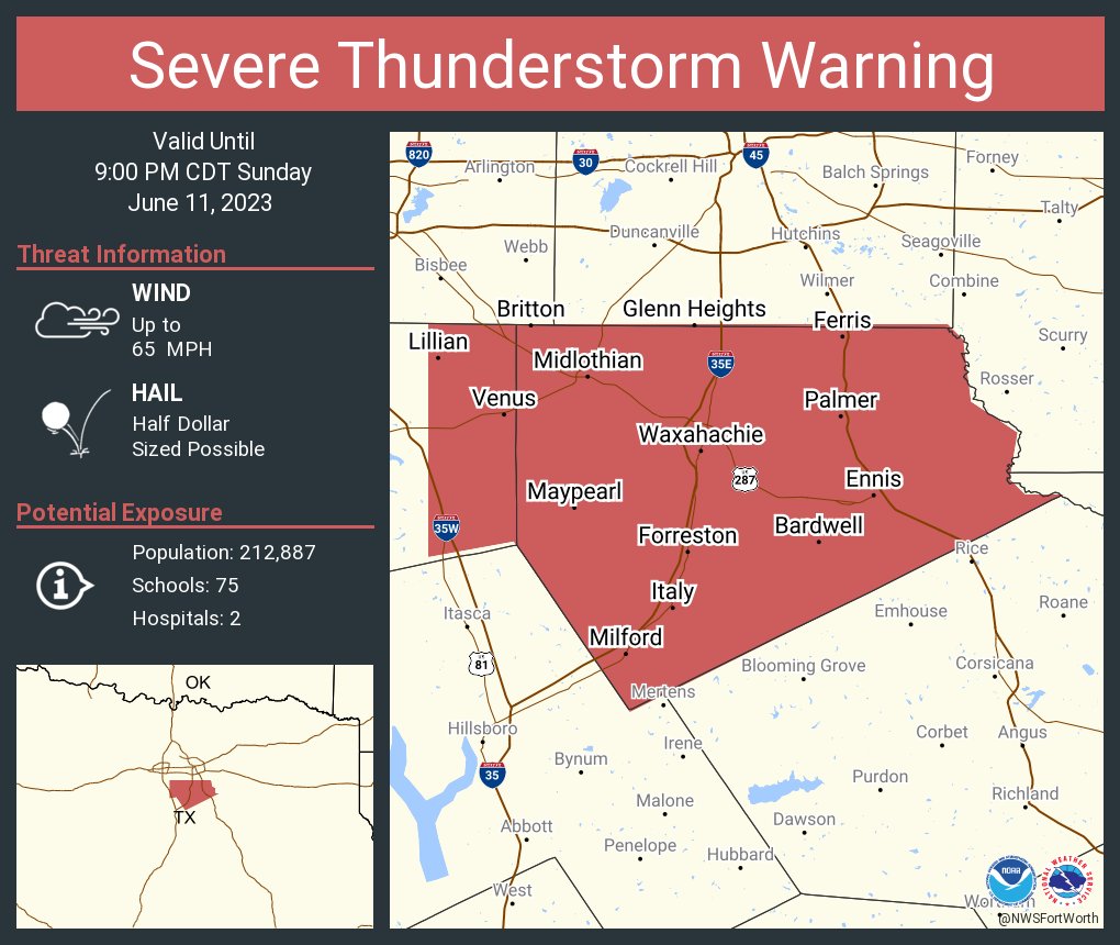Nws Fort Worth On Twitter Severe Thunderstorm Warning Including