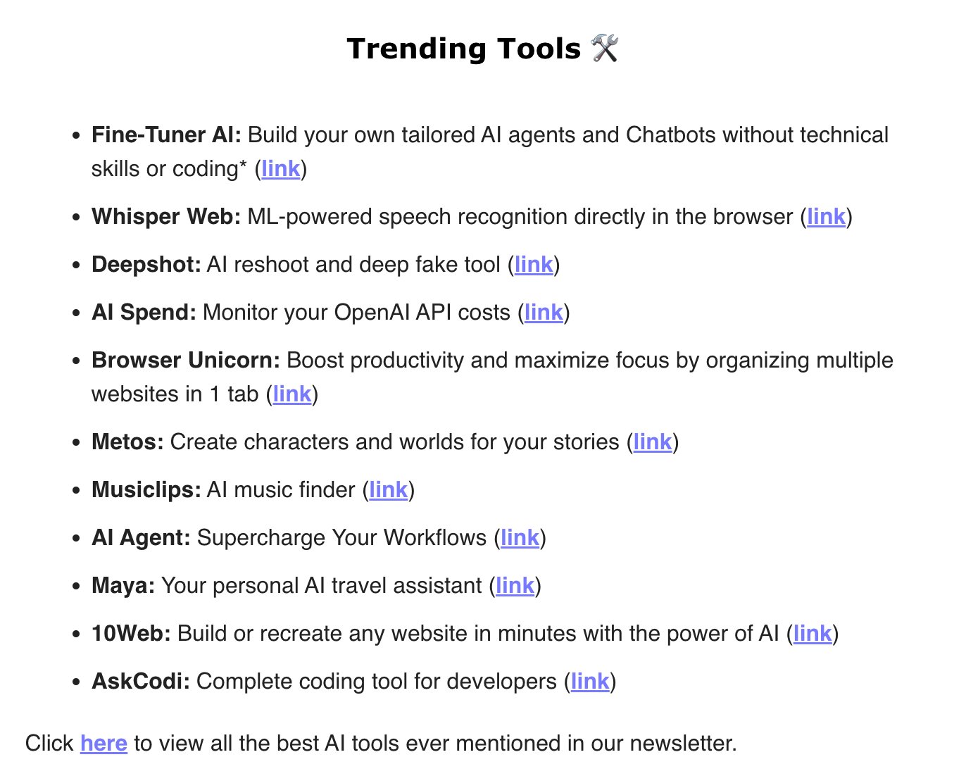 The Rundown AI on Twitter: "11 new AI tools. All the direct links will be included in our ...