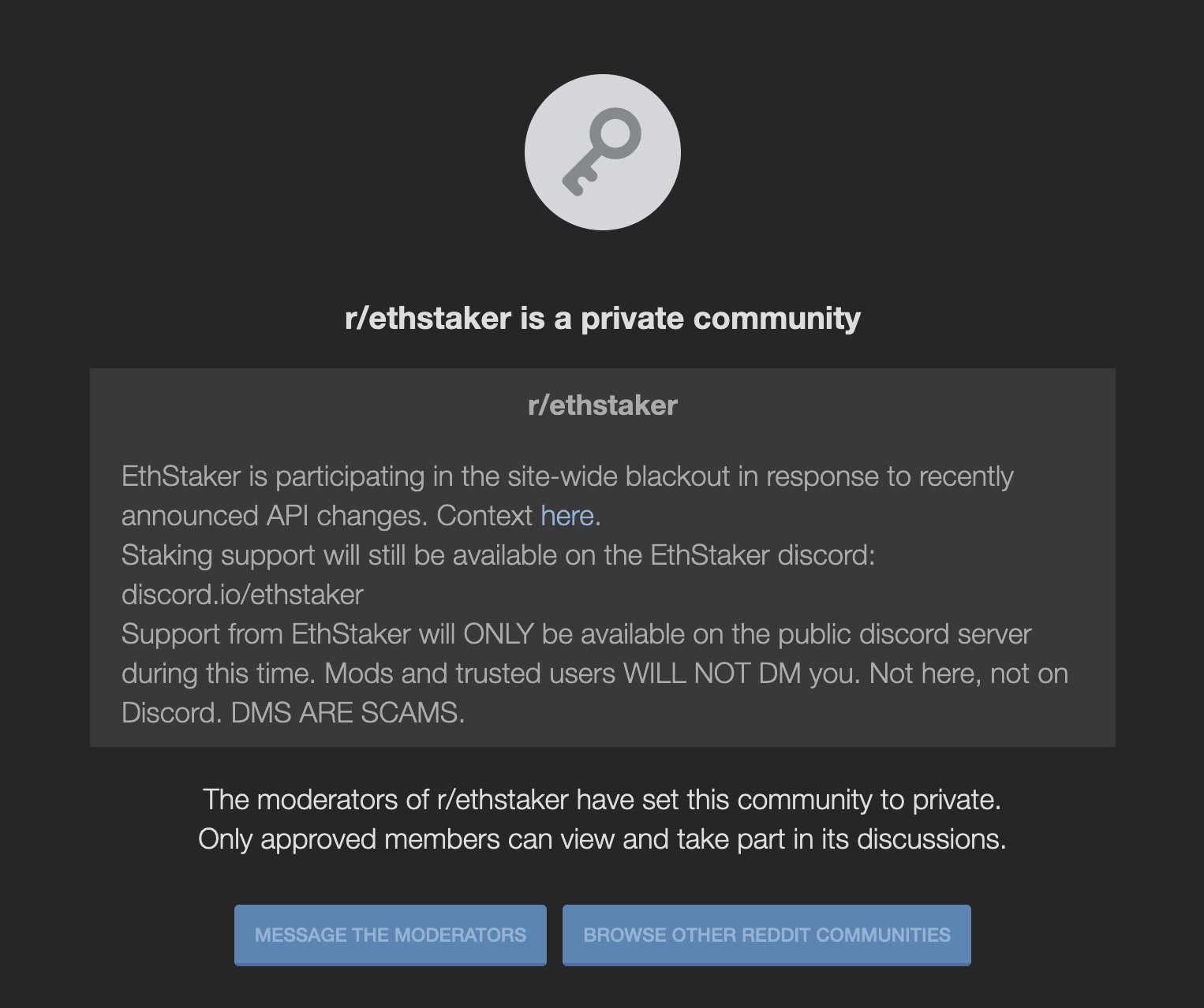 nixo.eth 🦇🔊 on Twitter: "The @EthfinanceR and @ethStaker subreddits just went dark in support of ...