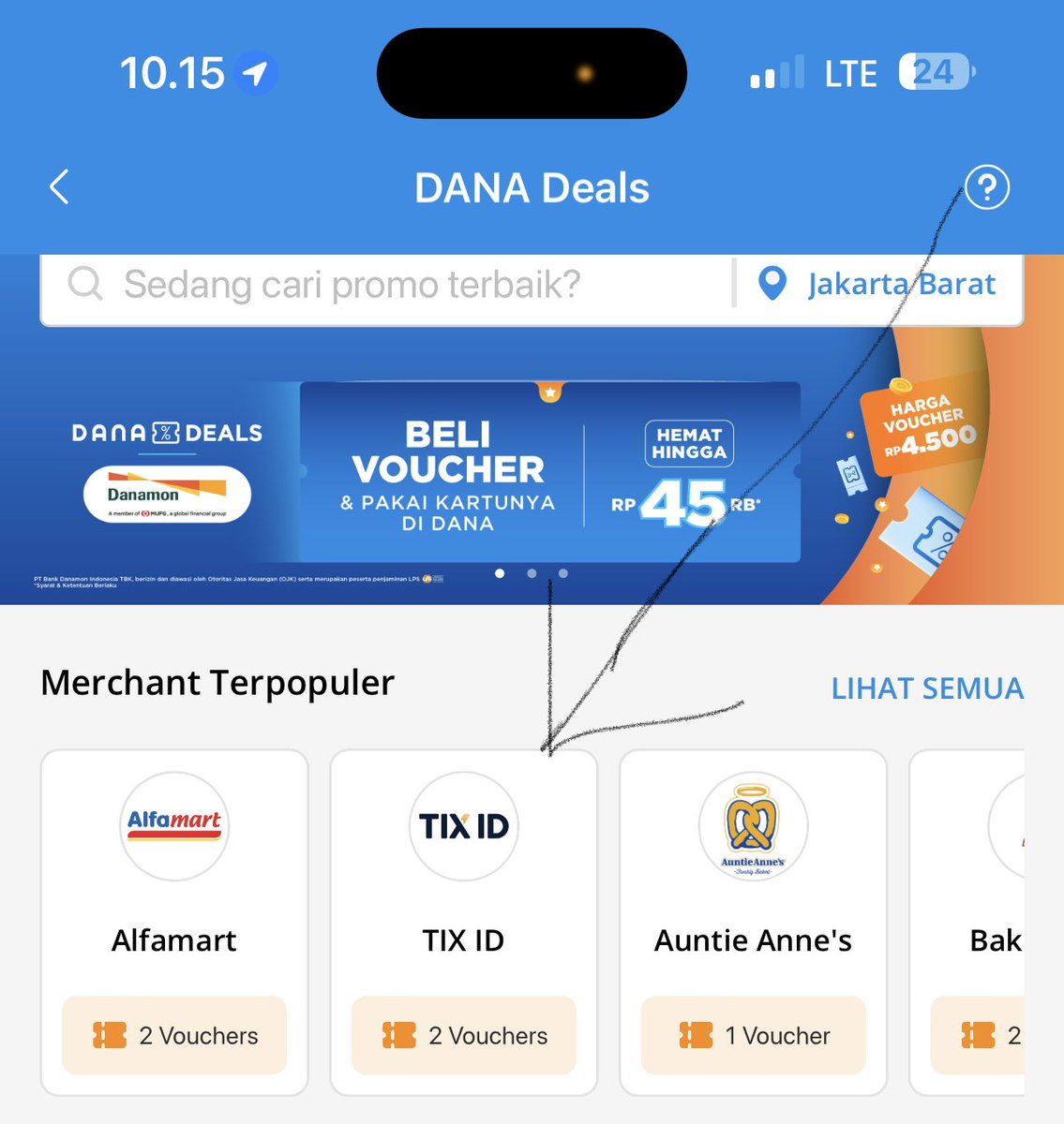 A. Widy K on Twitter: "Cek dihalaman dana deal voucher tix id cm 5000"