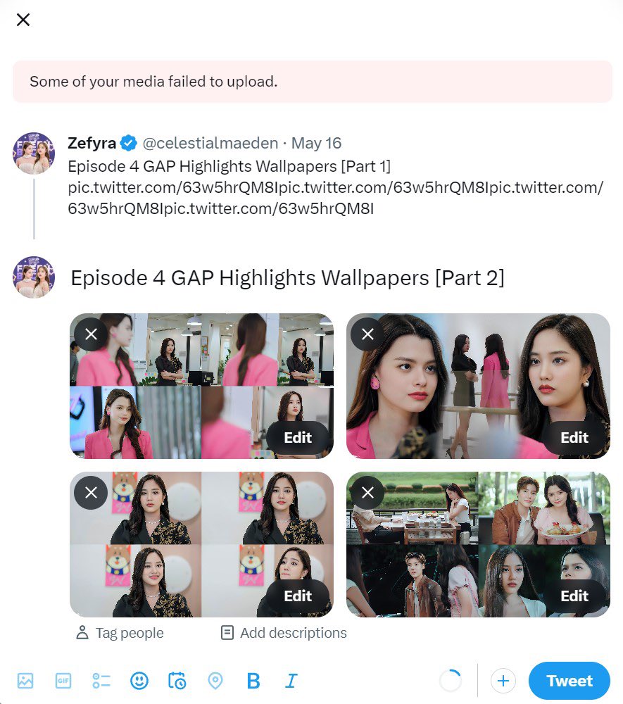 Zefyra on Twitter: "Is anyone having the same problem?😢 ''Some of your media failed to upload ...