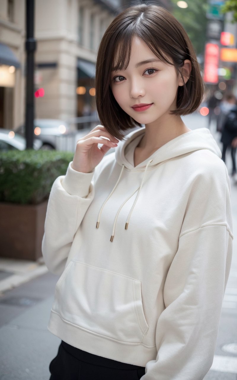 AI美人研究所 || AI Beauties Lab on Twitter: "Street snap style hoodie beauty generated by #yayoi_mix ...