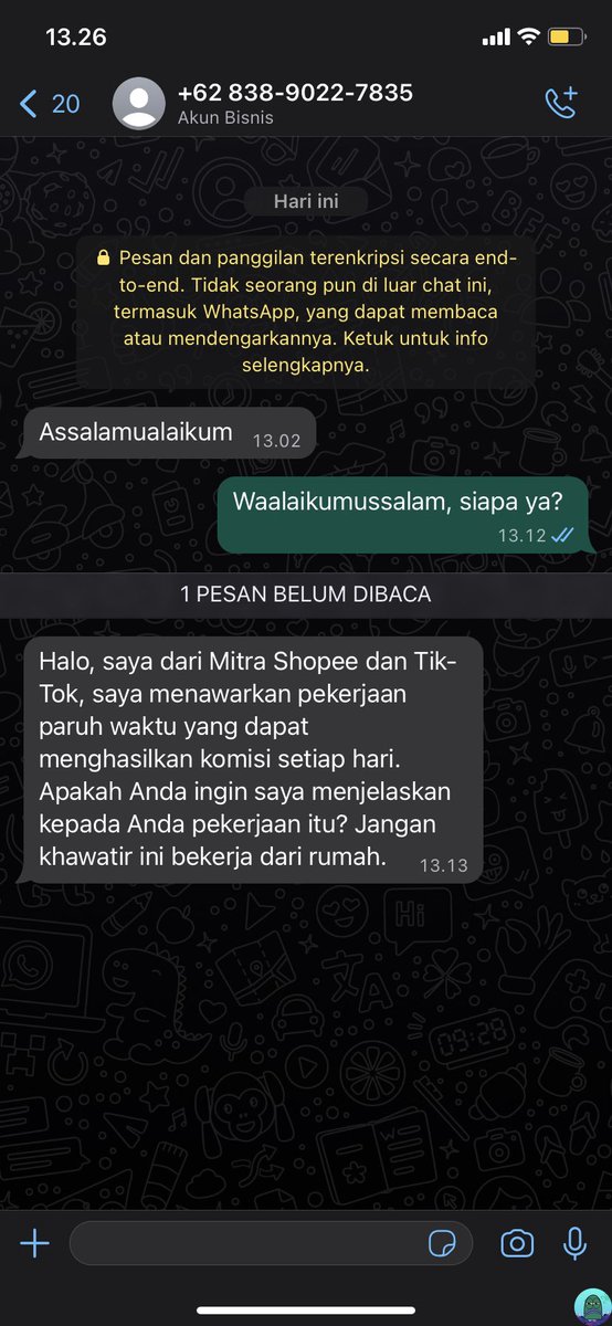 Tanyarl 💚 on Twitter: "💚 ini penipuan ya gais? Sering bgt dapat chat beginian nomor nya beda beda"