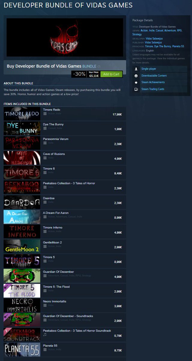 Vidas - Mr. Timore on Twitter: "WHOA DUDE YOU CAN GET ALL MY GAMES -30% OFF THAT'S A LOT OF ...