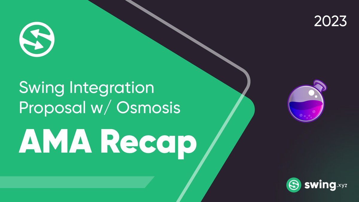 Osmosis 🧪 on Twitter: "RT @swing_xyz: Check out the recap of our AMA with @osmosiszone, where we ...