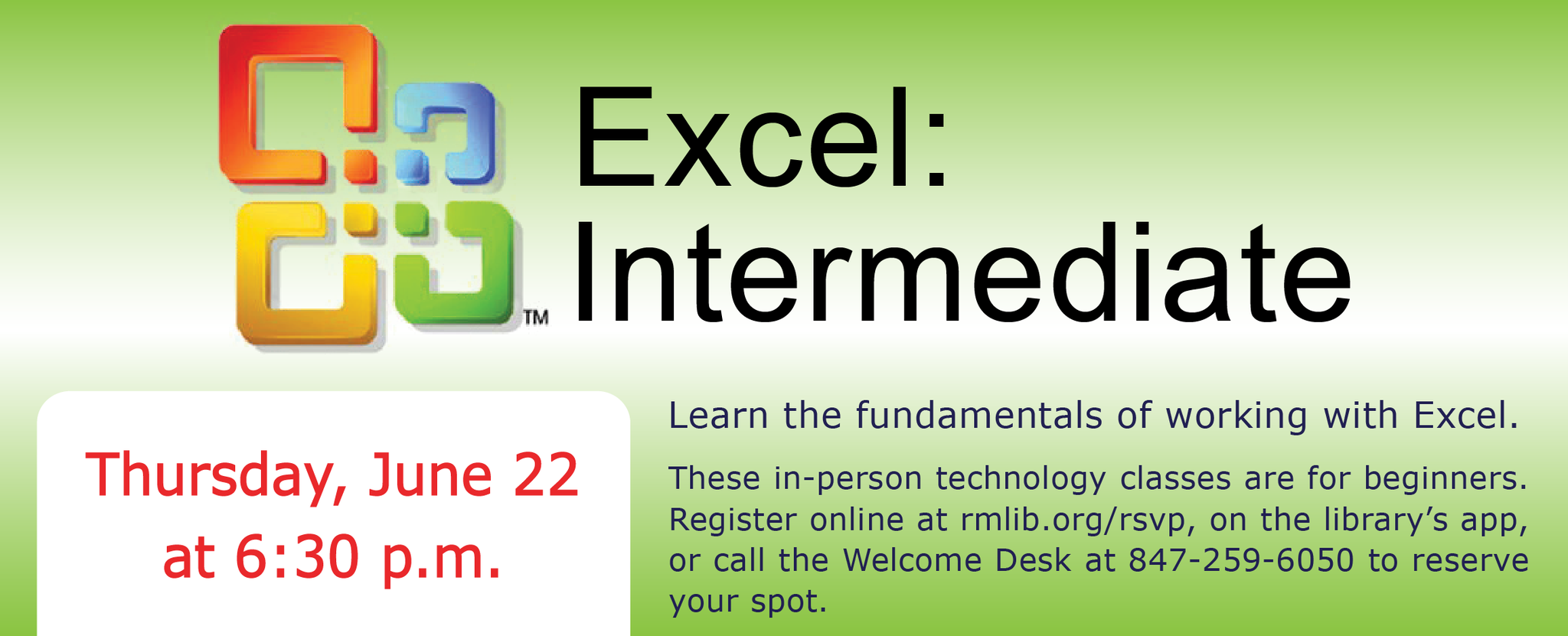 RM Library on Twitter: "Excel: Intermediate IN-PERSON Sign-up: https://t.co/nTN08McS4l Thursday ...