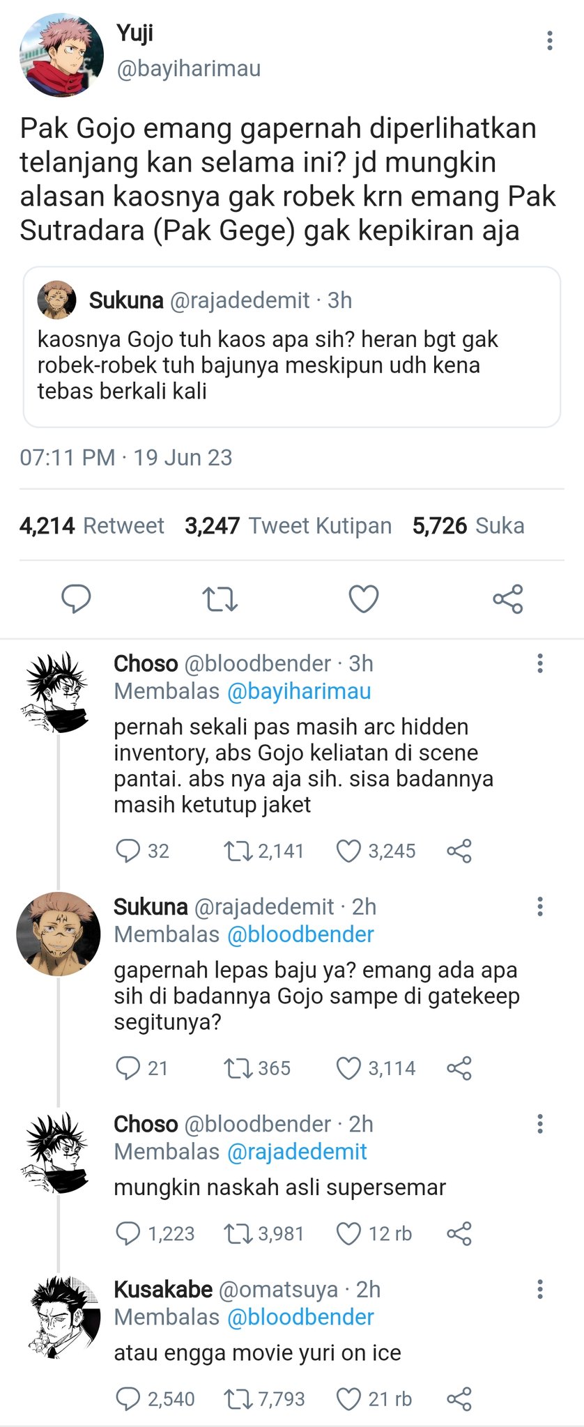 rigel kinda ia on Twitter: "Dibalik bajunya Gojo https://t.co/yOVajoLJ23" / Twitter
