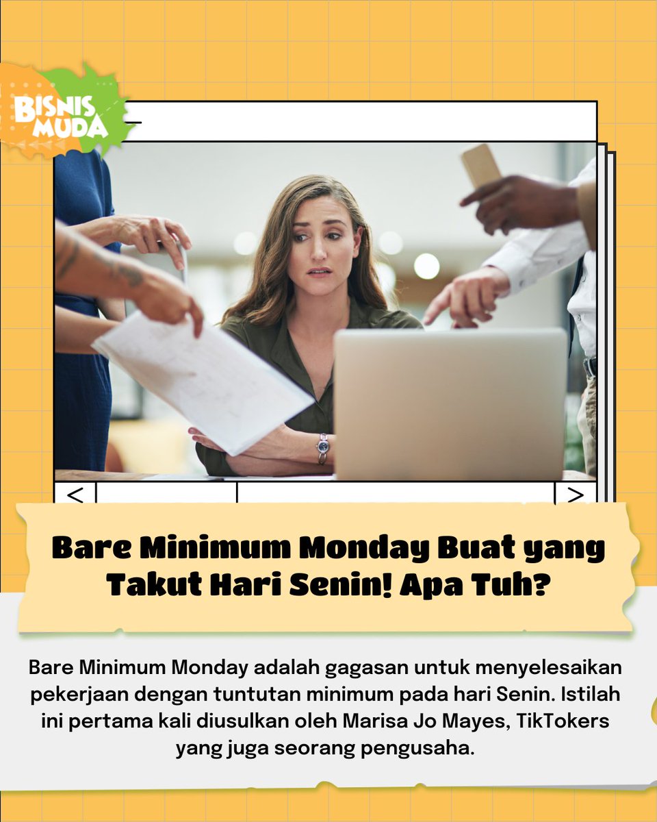 Bisnis Muda on Twitter: "Bare Minimum Monday Buat yang Takut Hari Senin! Apa Tuh? Be-emers ...