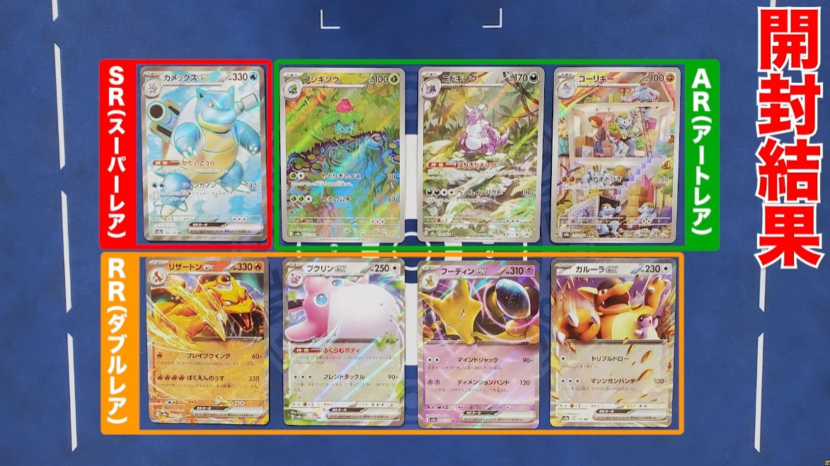 ポケカ速報＠ポケモンカード151 on Twitter: "新カード「カメックスex SR、ゴーリキーAR」ポケモンカード151収録 +「ポケモンカード151」1BOXの開封結果 https ...