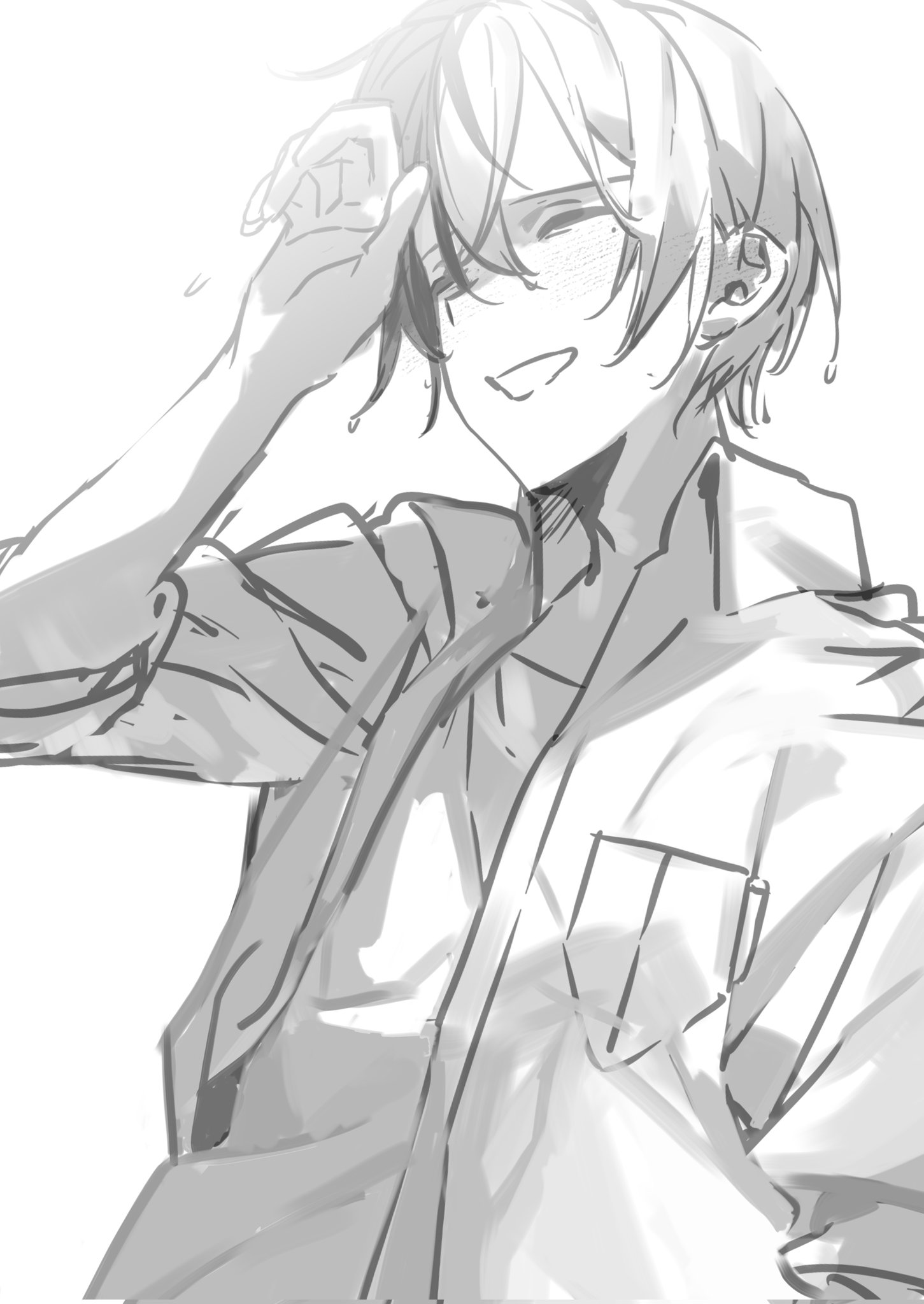 Anime Guy Smile Drawing