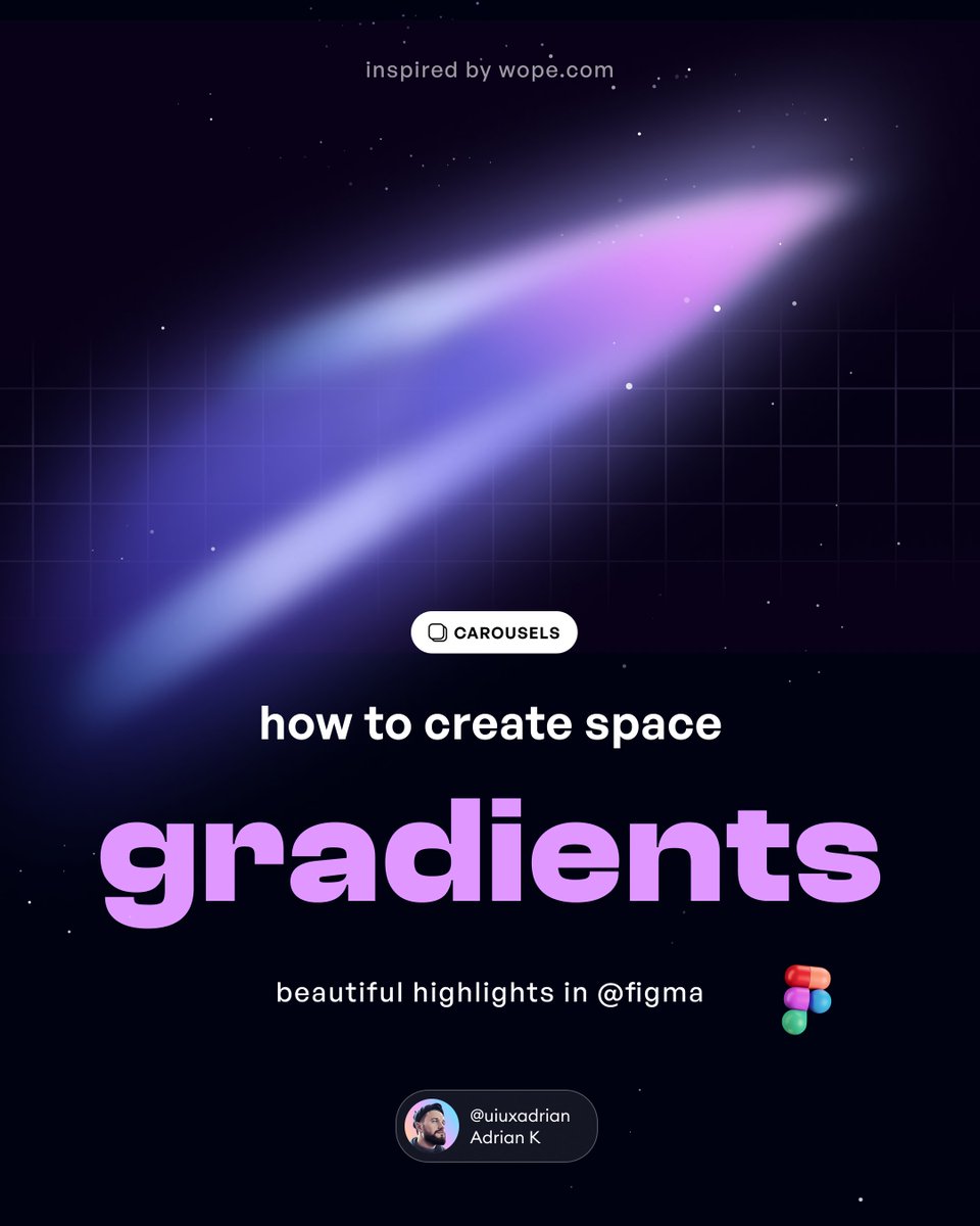 How to create an awesome space gradient effect in Figma 👇 - inspired by wope .com website ...