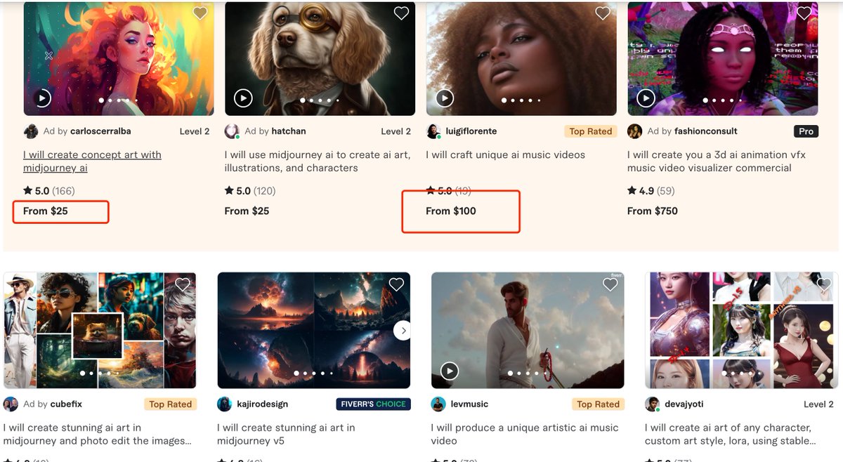 千寻 on Twitter: "这不普通人利用 ai 赚钱的思路就来了嘛 http://fiverr.com 作为海外兼职平台，提供了各种 AI 相关的服务，包括 AI 写作、AI 绘画 ...