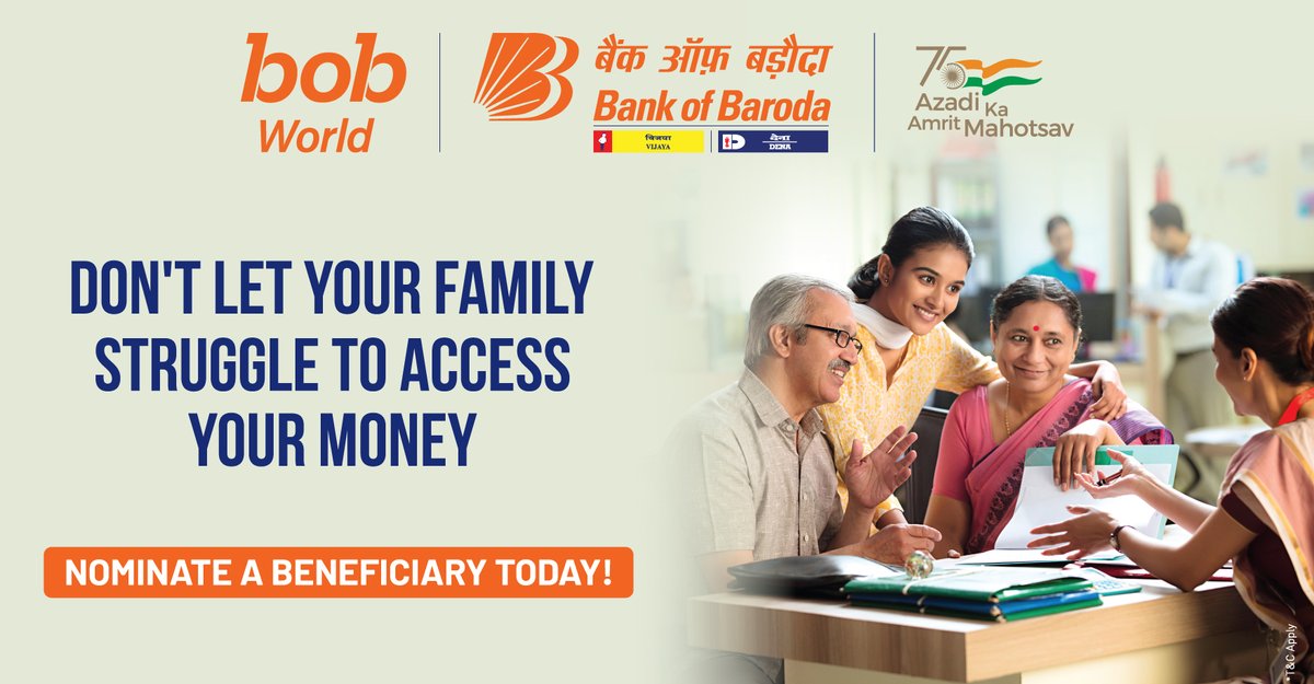 Bank of Baroda on Twitter: "Your loved ones are the rightful heir to your hard earned money ...