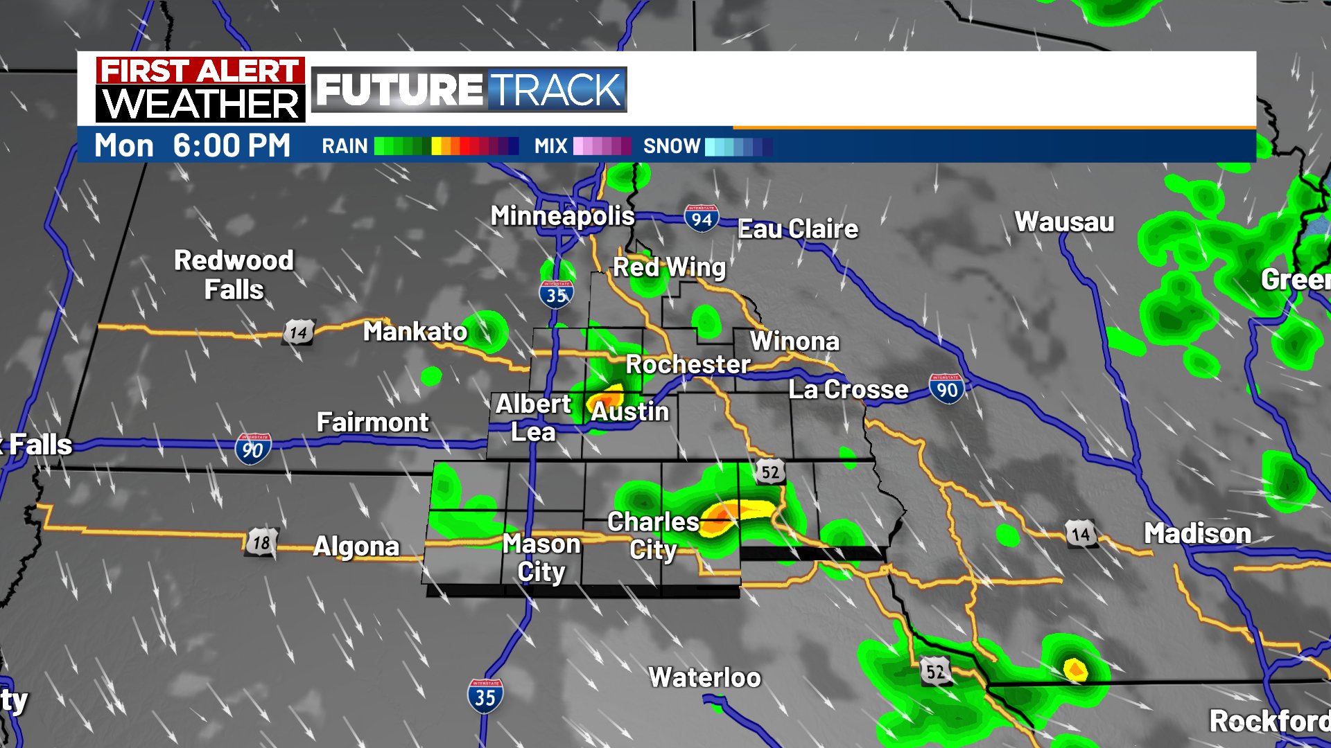 KTTC Weather Authority on Twitter: "A few showers and thunderstorms will be possible in part of ...