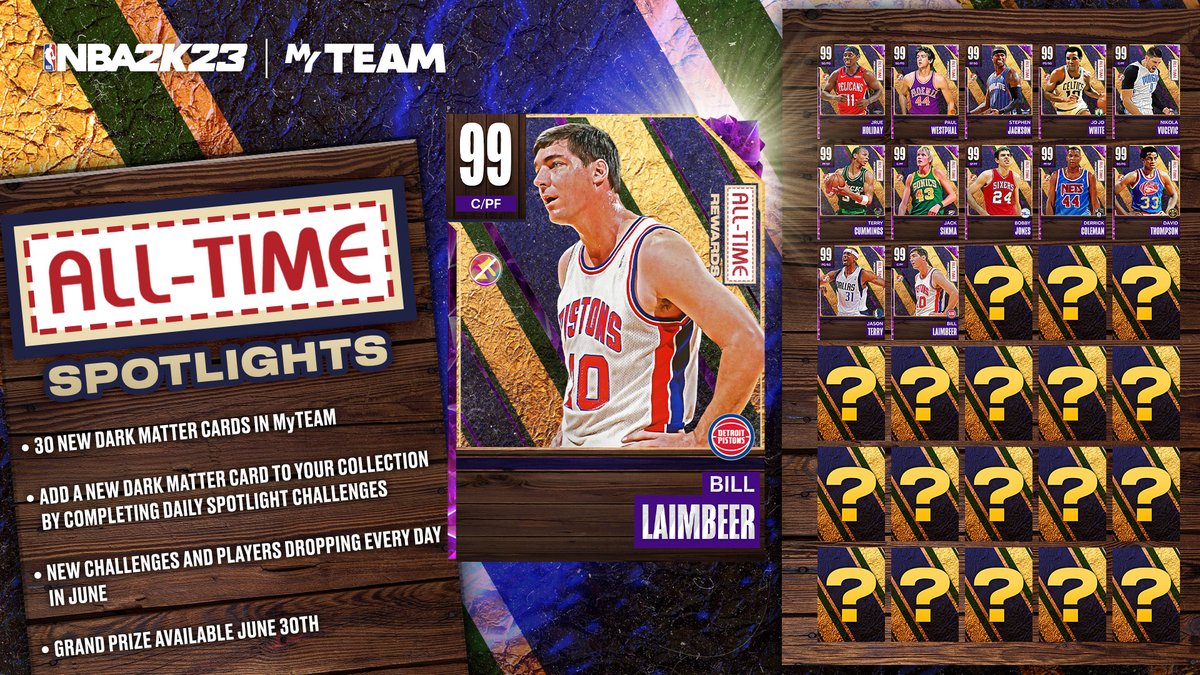NBA 2K MyTEAM on Twitter: "New All-Time Spotlights ️ Complete the new challenges for Dark Matter ...