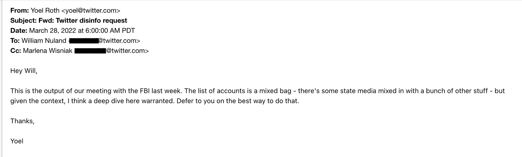 Aaron Maté on Twitter: "In the Twitter Files about FBI-Ukrainian censorship efforts, Twitter ...