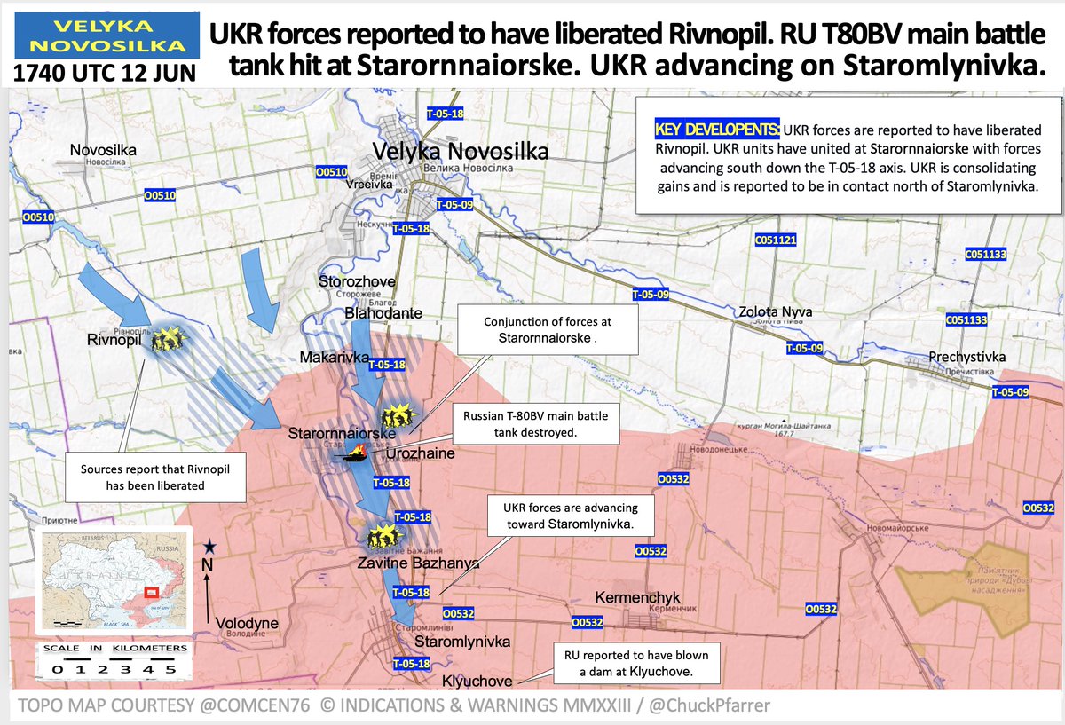 Chuck Pfarrer | Indications & Warnings | on Twitter: "VELYKA NOVOSILKA/1740 UTC 12 JUN/ UKR ...