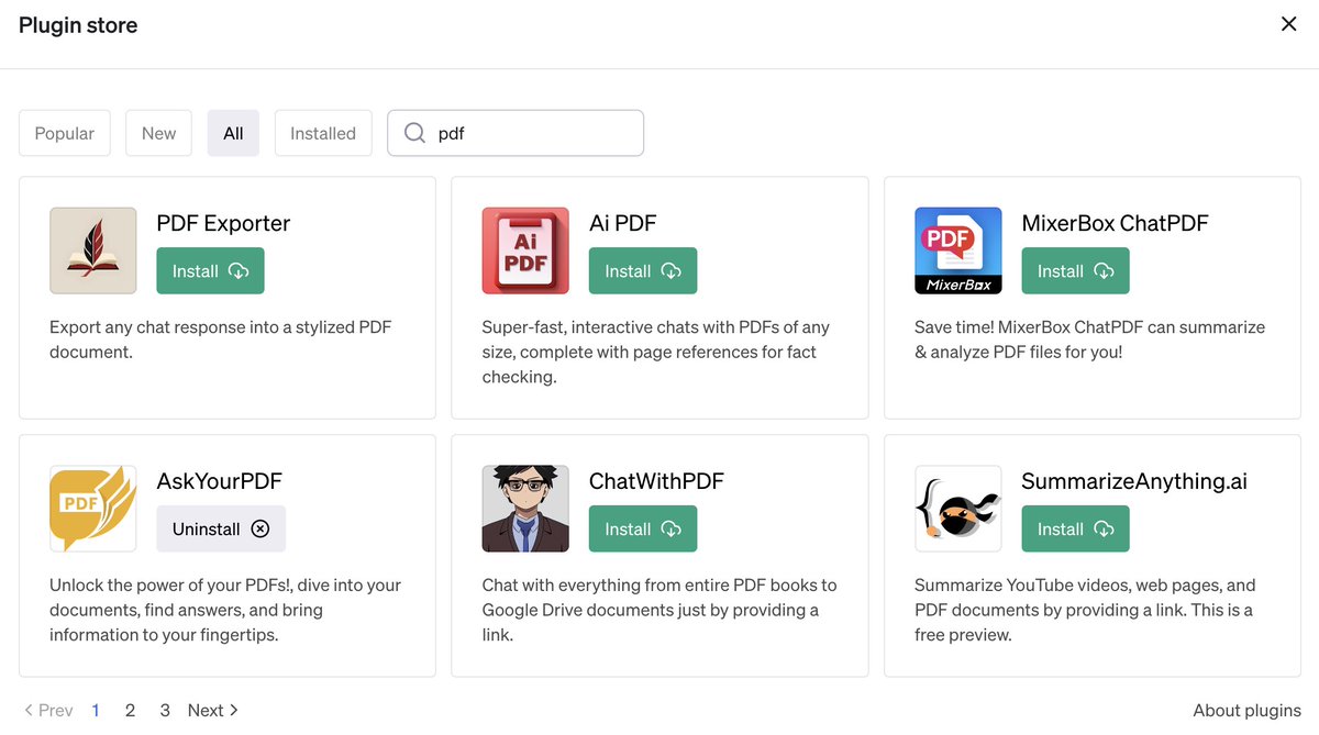 Eli Dourado on Twitter: "What is the best “chat with your PDF” plugin for ChatGPT?"