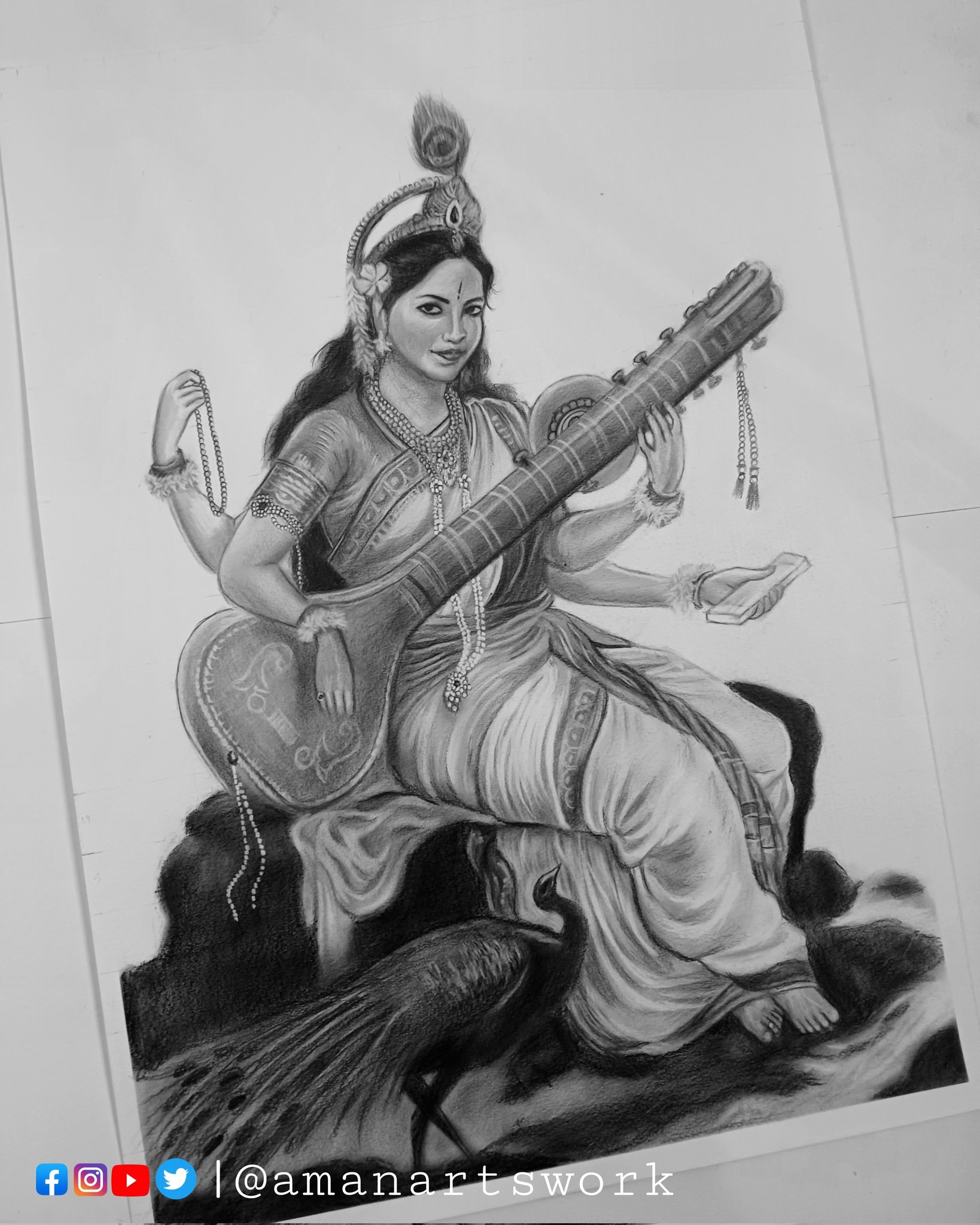 Saraswati Drawing