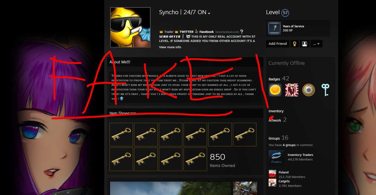Syncho on Twitter: "⚠️IMPORTANT ⚠️ - There's fake steam account impersonating me --> http ...