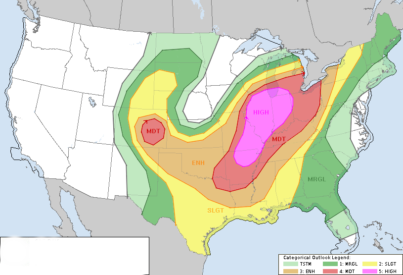 Twisted Tornadoes on Twitter: "What would be your reaction if this was the Day 1 SPC outlook? 45 ...