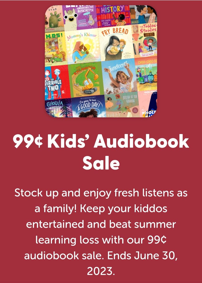 Lucy🪻 on Twitter: "Ooh I've just seen that @librofm are having a 99¢ kids audiobook sale!! https ...
