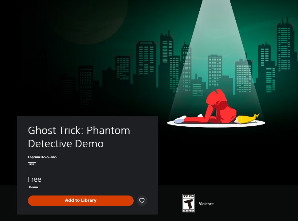 Wario64 on Twitter: "Ghost Trick: Phantom Detective Demo on US PSN ...