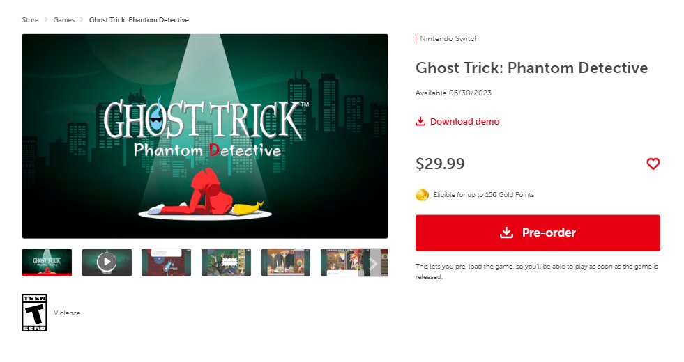 Wario64 on Twitter: "Ghost Trick demo on US eShop https://nintendo.com/store/products/ghost ...