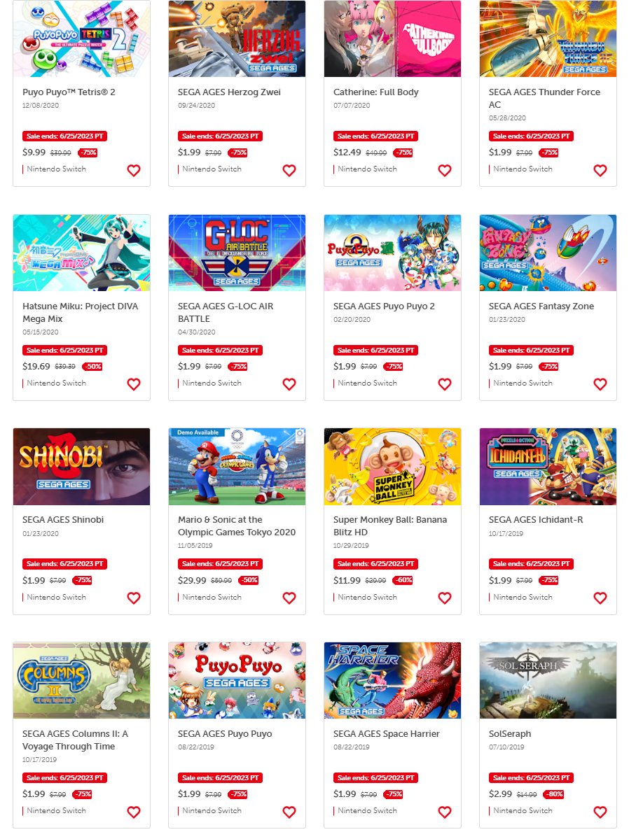 Wario64 on Twitter: "SEGA sale on US eShop https://bit.ly/3oQFt6I"