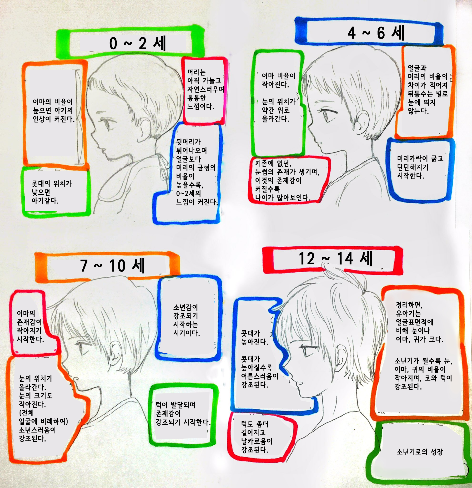 uptoon(정보계정) on Twitter: "// 리트윗 번역 // 1. 0세 ~ 100세까지 얼굴의 변화 2. 아기는 이마의 비율이 높다. 3. 4세는 눈썹이 생기기 ...