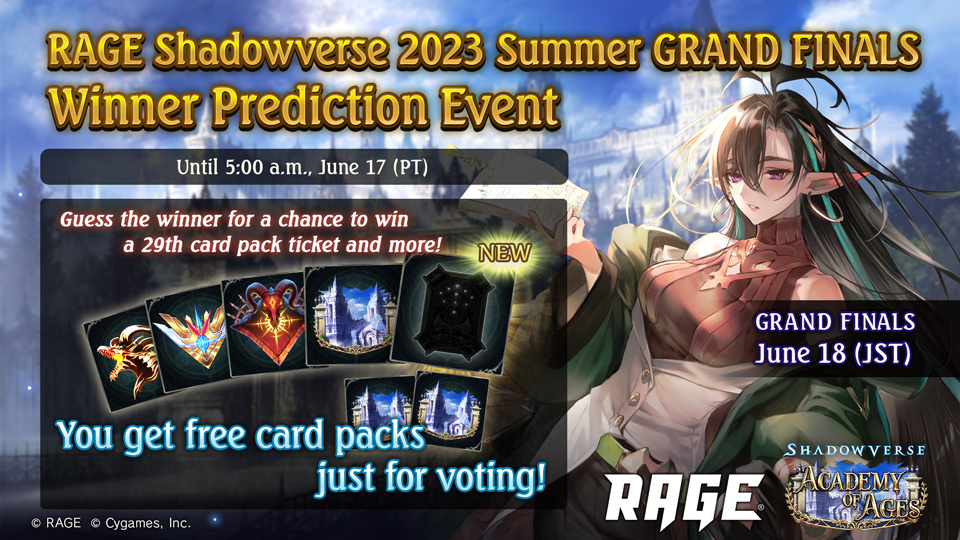 Shadowverse on Twitter: "RAGE Shadowverse 2023 Summer GRAND FINALS winner prediction event is ...