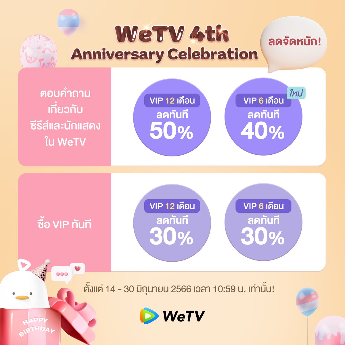 WeTV Thailand on Twitter: "ความพิเศษยังไม่หมด! เพียงแค่ตอบคำถามเกี่ยวกับซีรีส์และนักแสดงใน WeTV ...