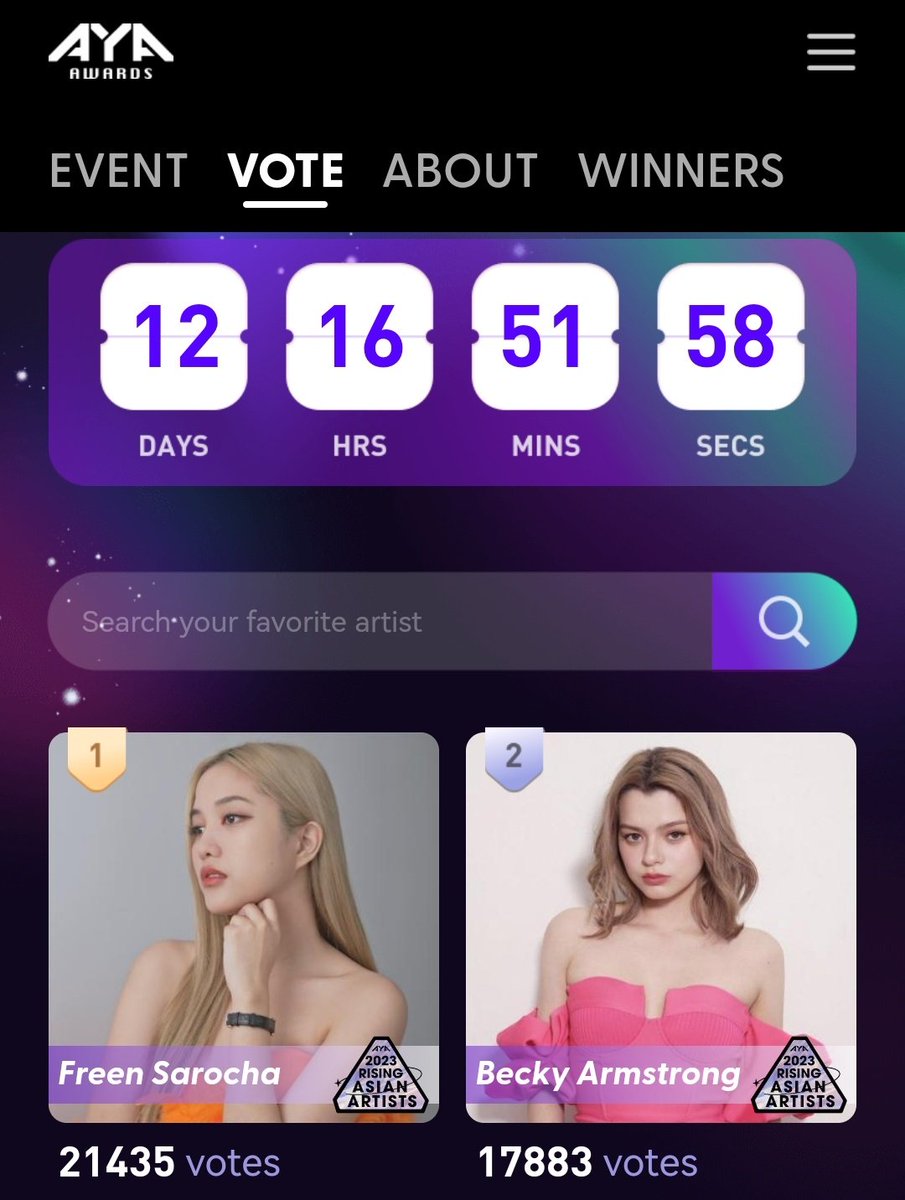 Freen | Becky ™ on Twitter: "⚠️ New nomination for Freen and Becky ⚠️ - AYA Awards | Rising ...