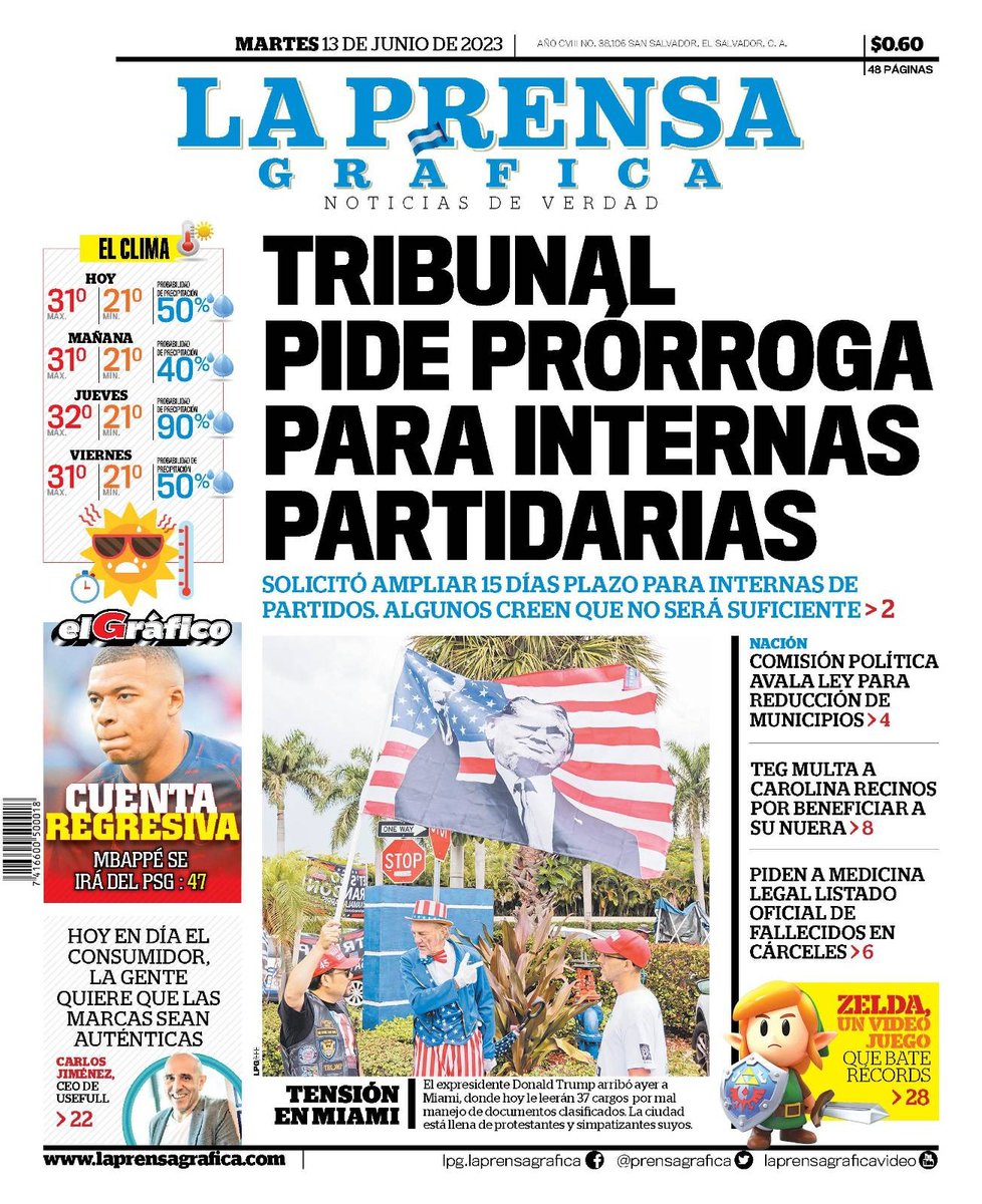 La Prensa Gráfica On Twitter Compartimos La Portada De La Prensa