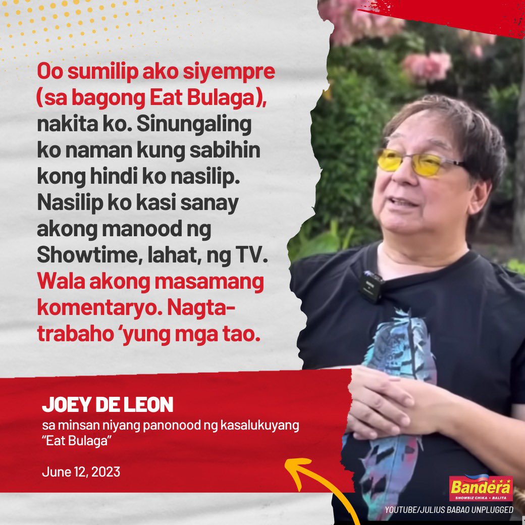 Bandera on Twitter: "Sa kanyang panayam kay Julius Babao na mapapanood sa YouTube channel ng ...